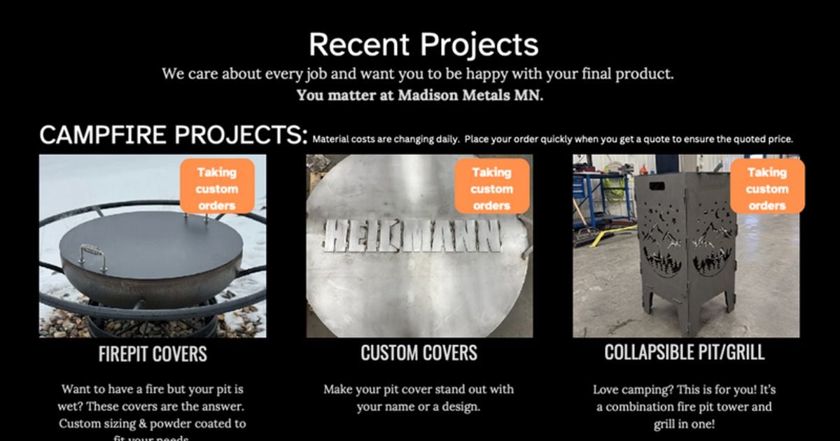 new Madison Metals MN Projects Page